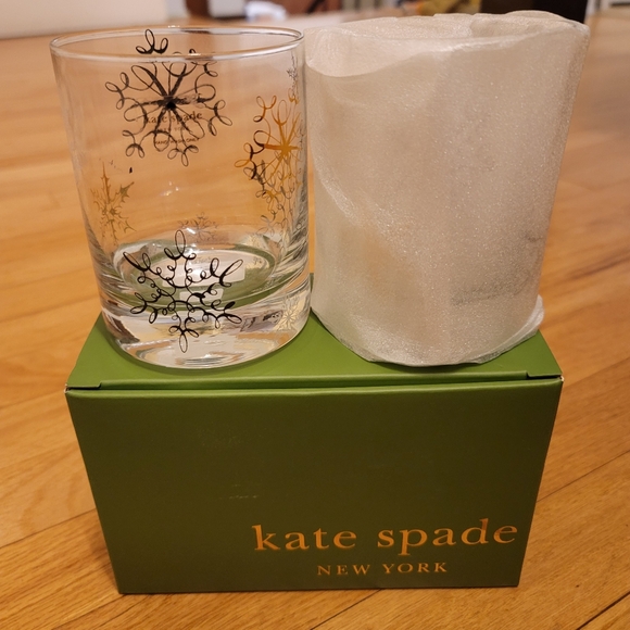 kate spade | Dining | Kate Spade New York Glass With Black And Gold ...